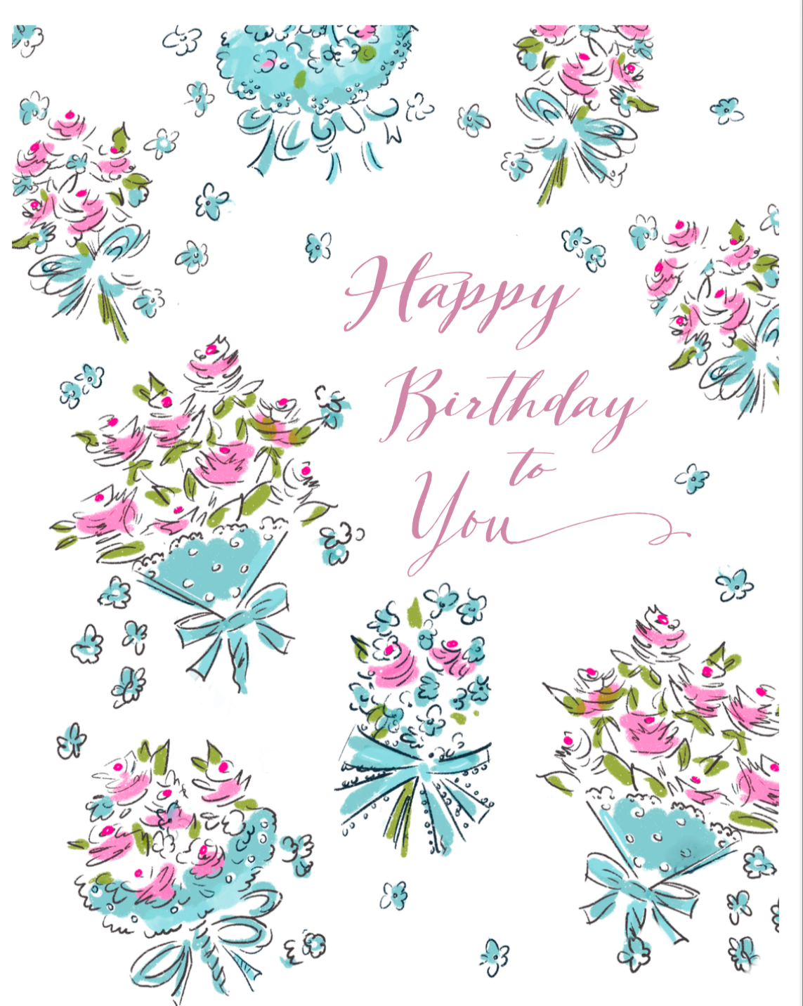 HAPPY BDAY TO YOU - Note Card – Rebecca Illustrated