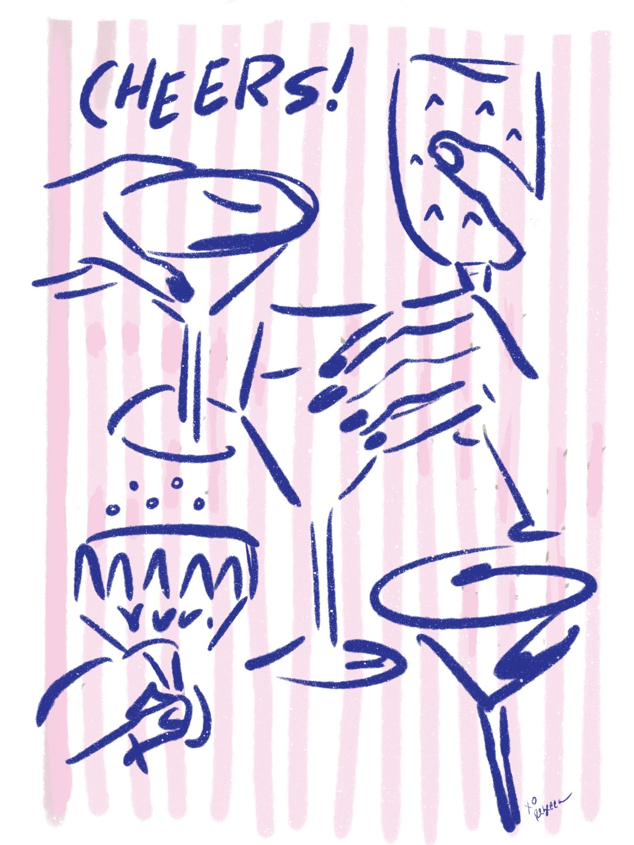 Cheers! Greeting Card | Rebecca Illustrated – Rebecca Illustrated