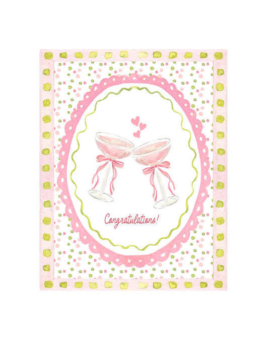 Pink Congratulations Greeting Card | Rebecca Illustrated – Rebecca ...