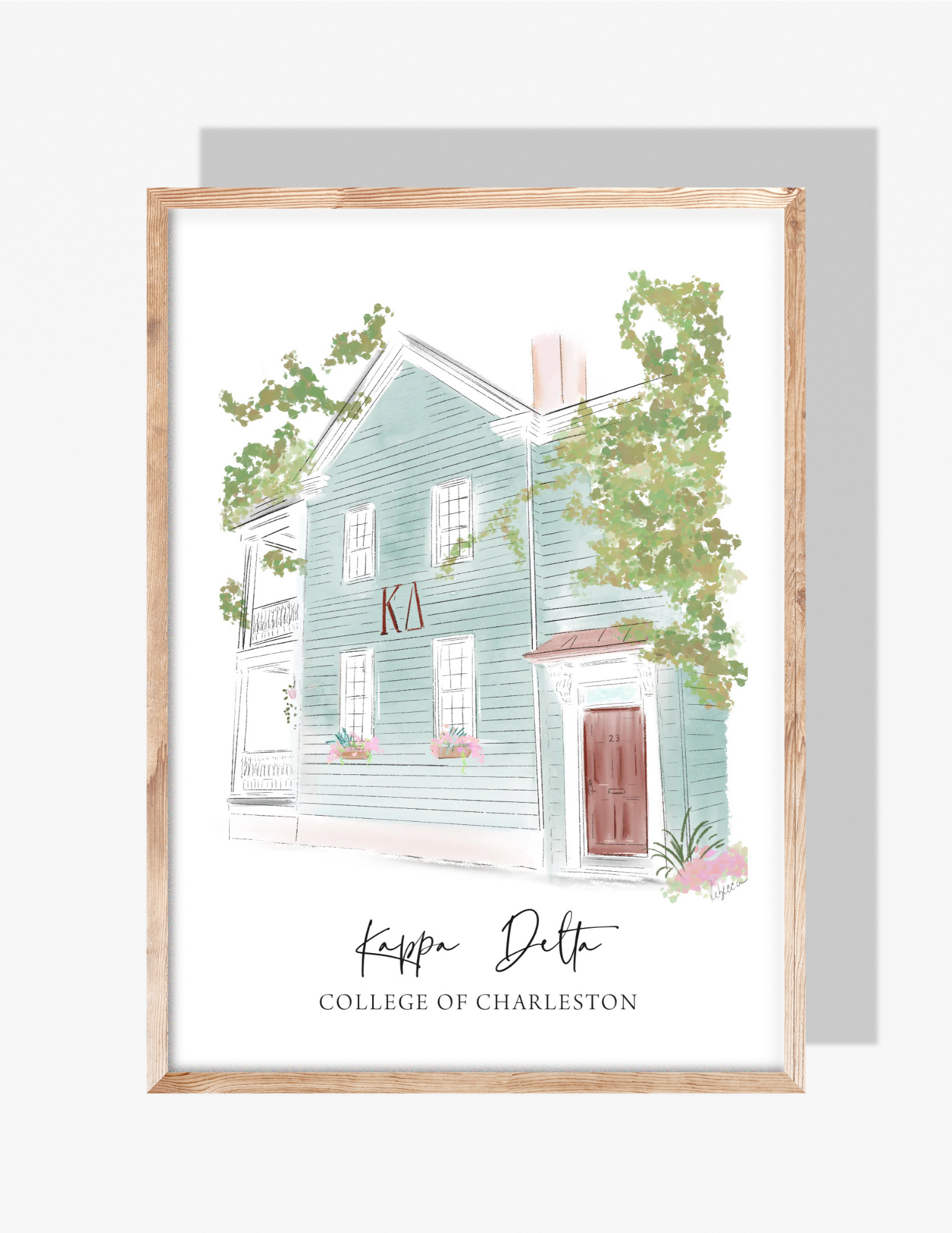 KAPPA DELTA HOUSE - COLLEGE OF CHARLESTON - Art Print – Rebecca Illustrated
